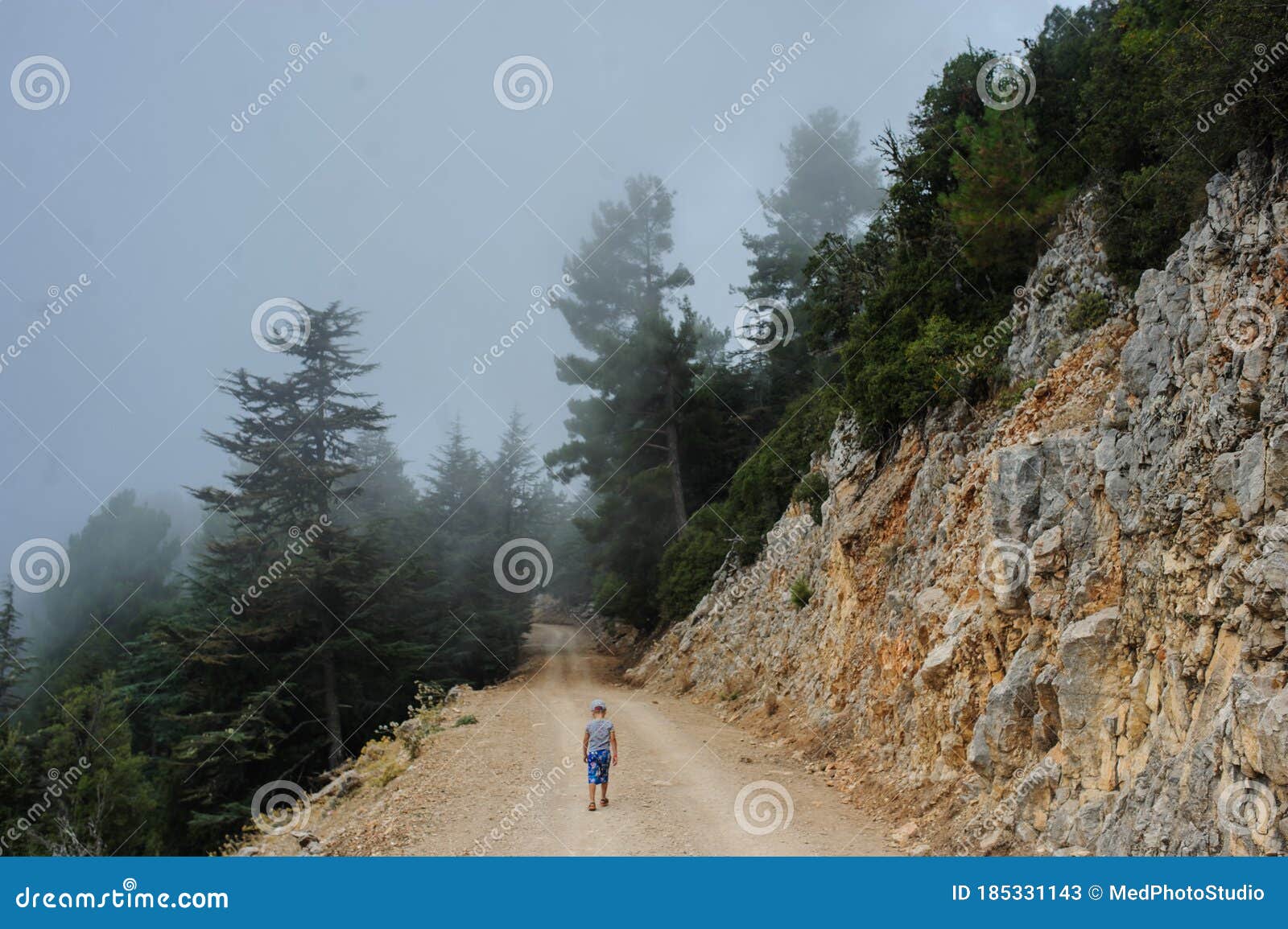 Kid is Walking on the Mountains Stock Image - Image of sport, explore ...