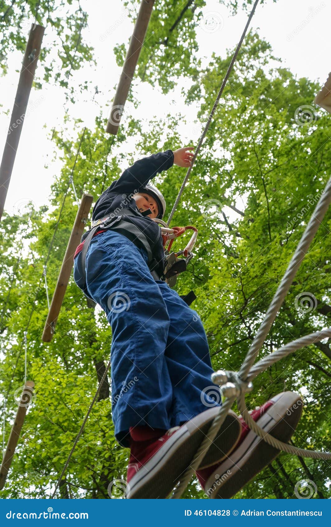 Kid walking on a wire stock photo. Image of sport, park - 46104828