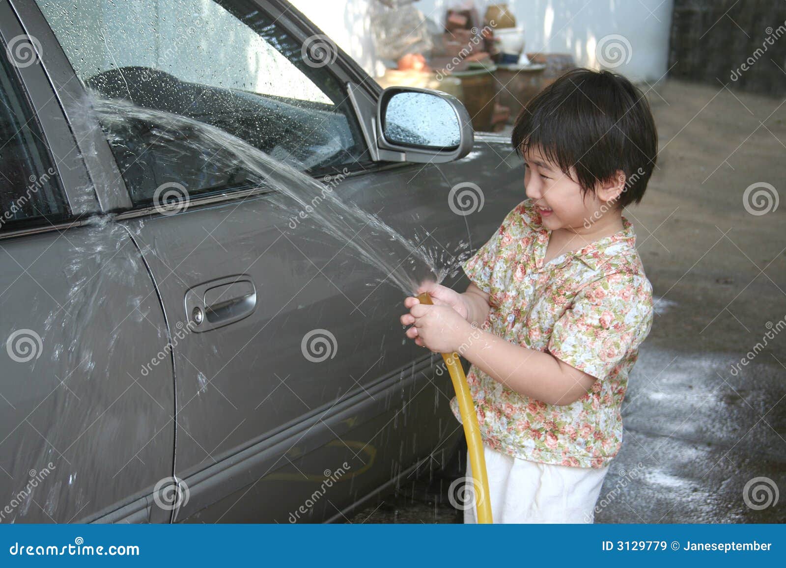 Kid washing car stock image. Image of children, washing - 3129779