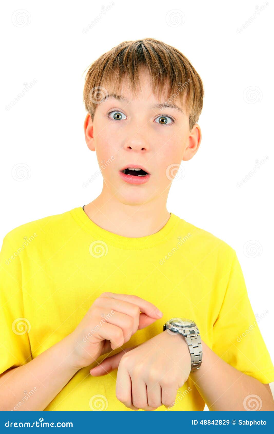 Kid with the Watch stock image. Image of morning, portrait - 48842829