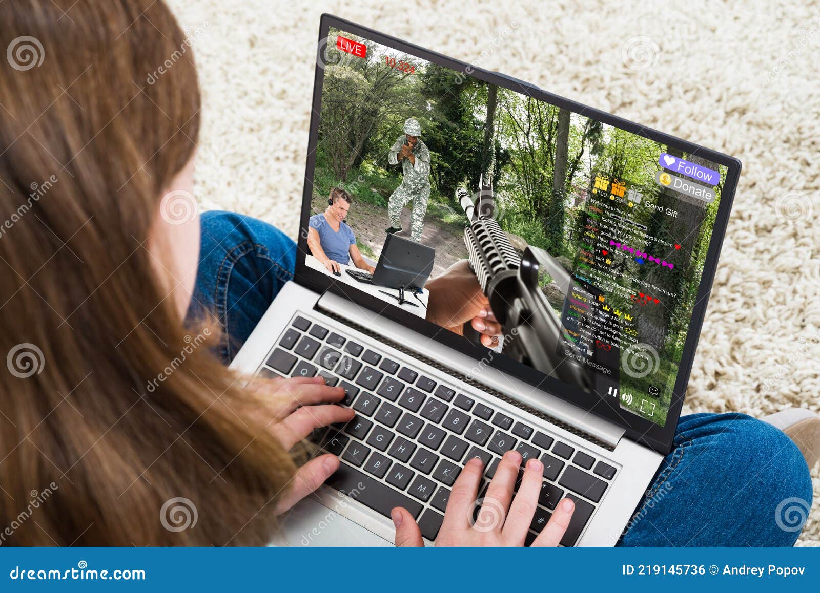 Kid Watching Live Game Streaming Session Stock Photo - Image of gaming ...