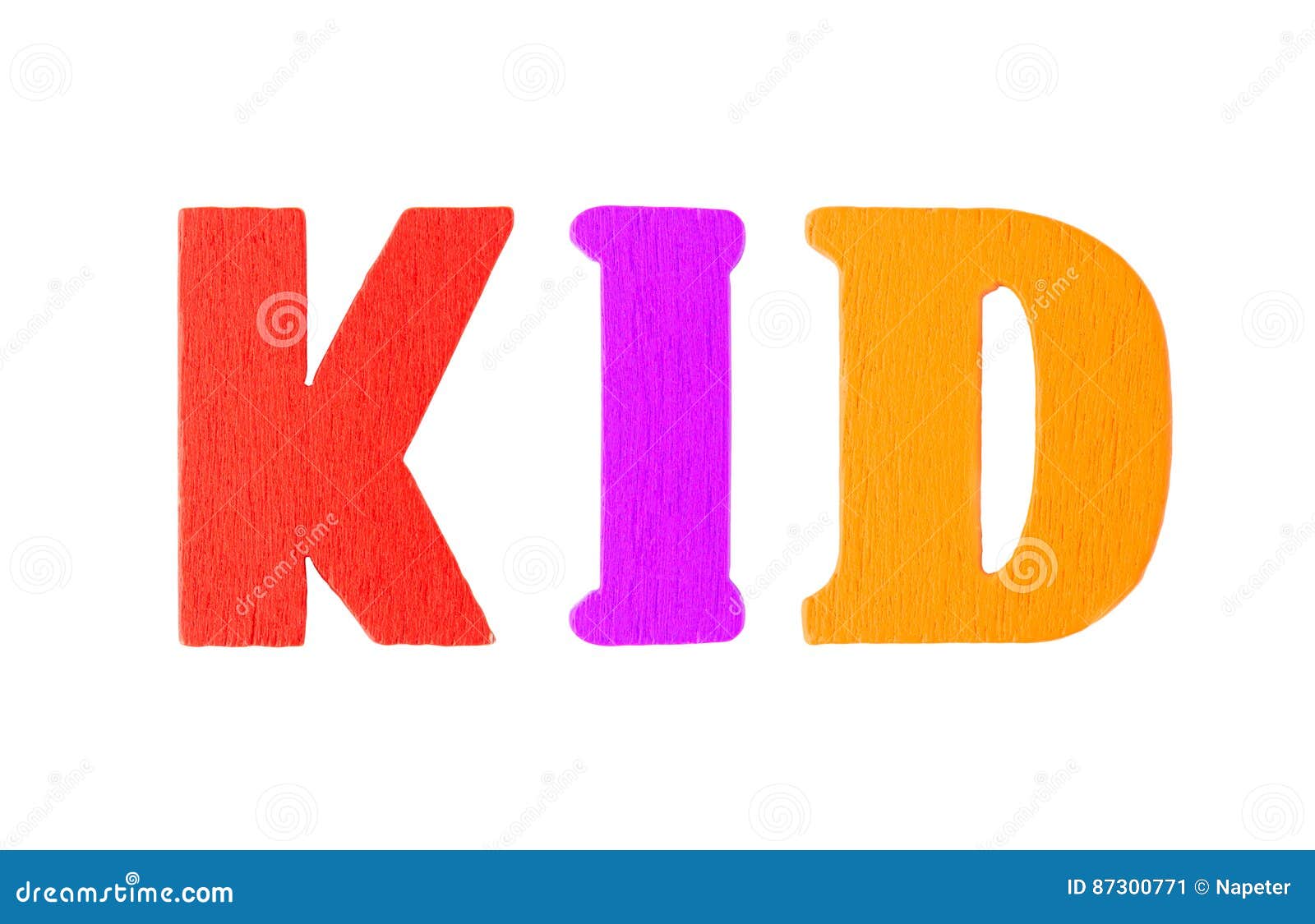 Kid Word with Wooden Letters Stock Image - Image of learn, colored ...