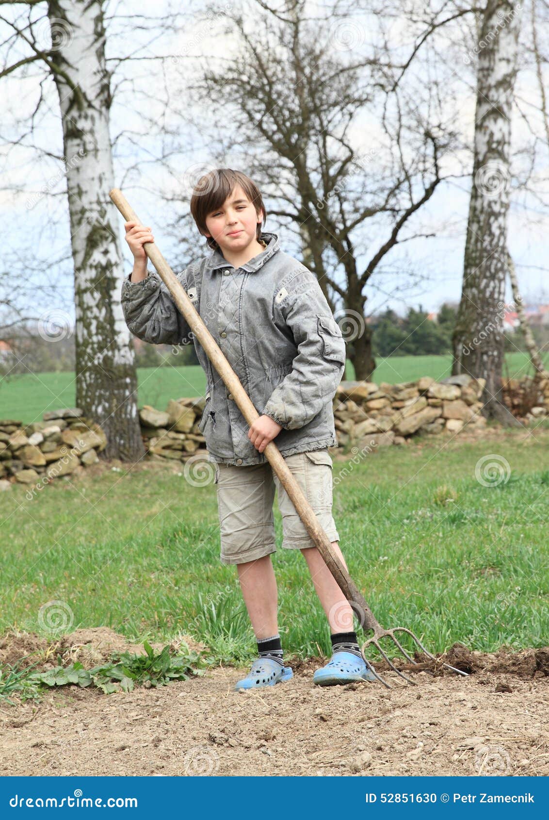 Kid working on the field stock photo. Image of nuzzle - 52851630