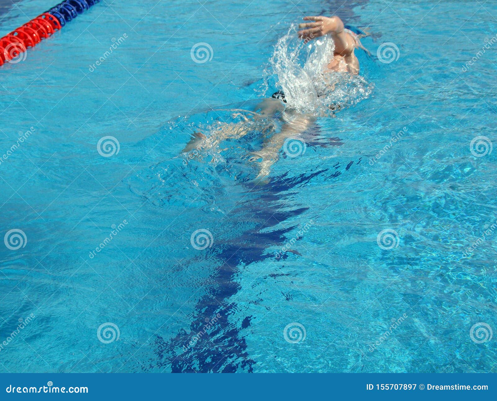 Kid Working Hard in Swimming Pool Stock Image - Image of competition ...