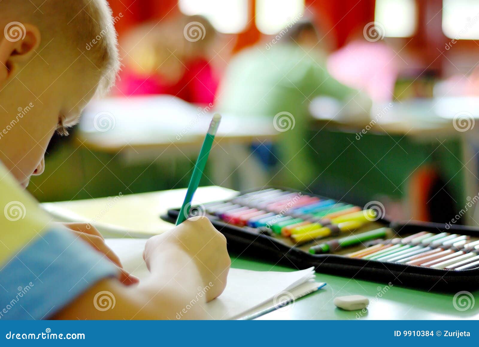 Kid writting stock photo. Image of draw, classroom, group - 9910384