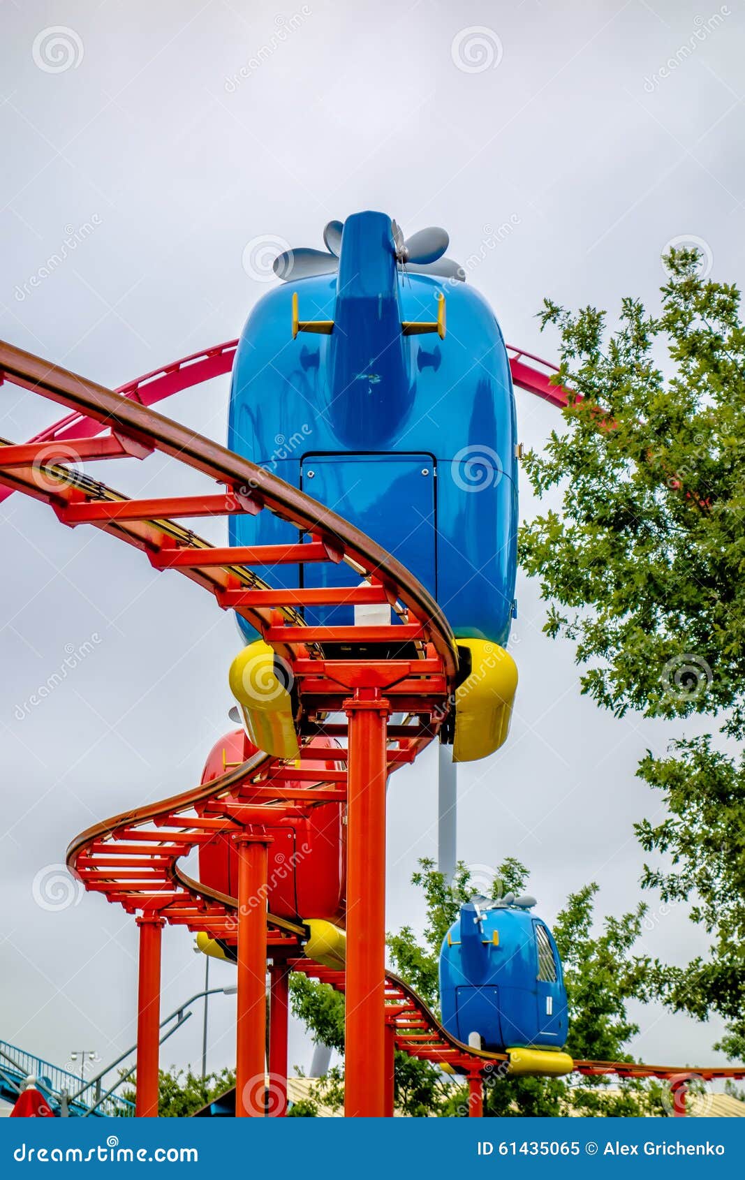 Kiddie Helicopter Amusement Ride at the Park Stock Image - Image of ...