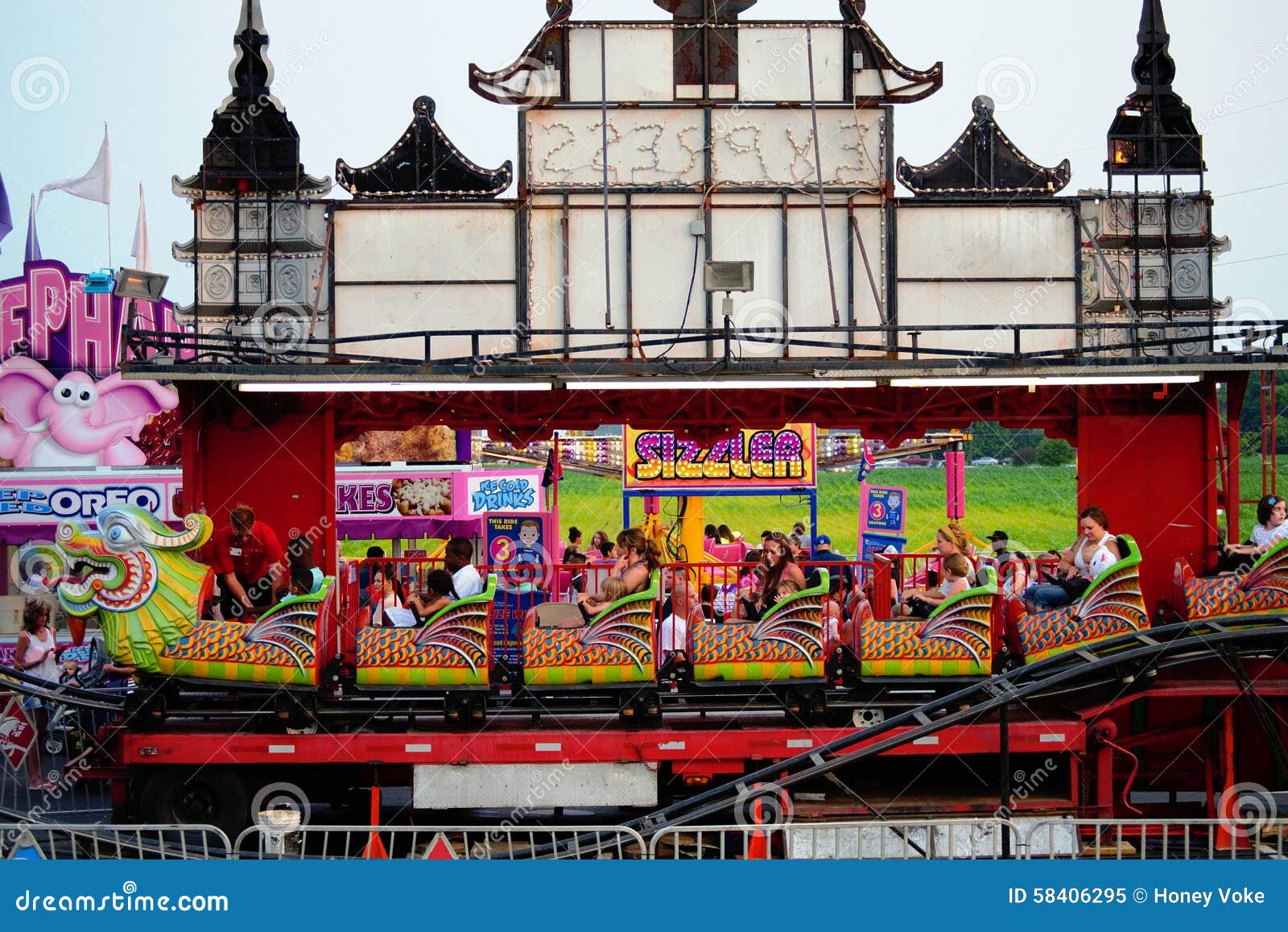 Kiddie ride editorial image. Image of wheel, fries, family - 58406295