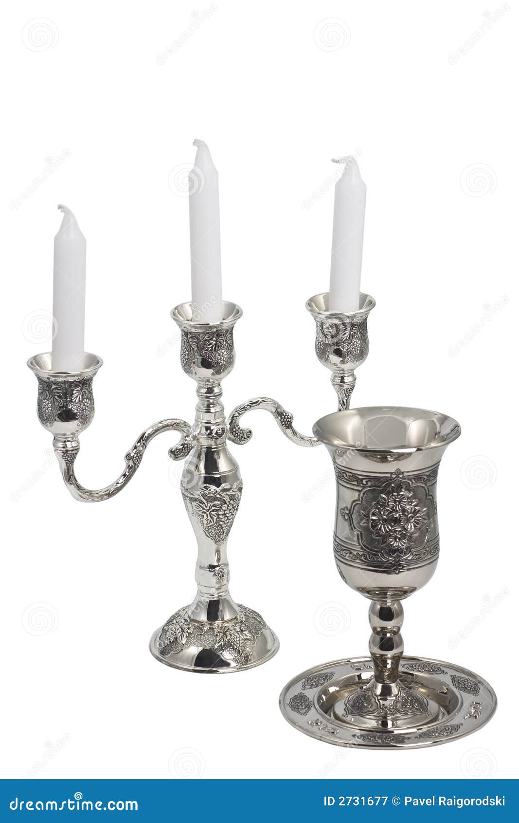 Kiddush Wine Cup Candlestick Stock Image - Image of illuminated, israel ...