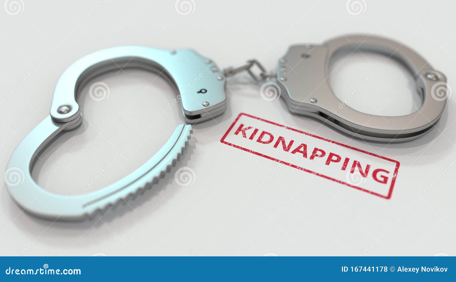 KIDNAPPING Stamp and Handcuffs. Crime and Punishment Related Conceptual ...