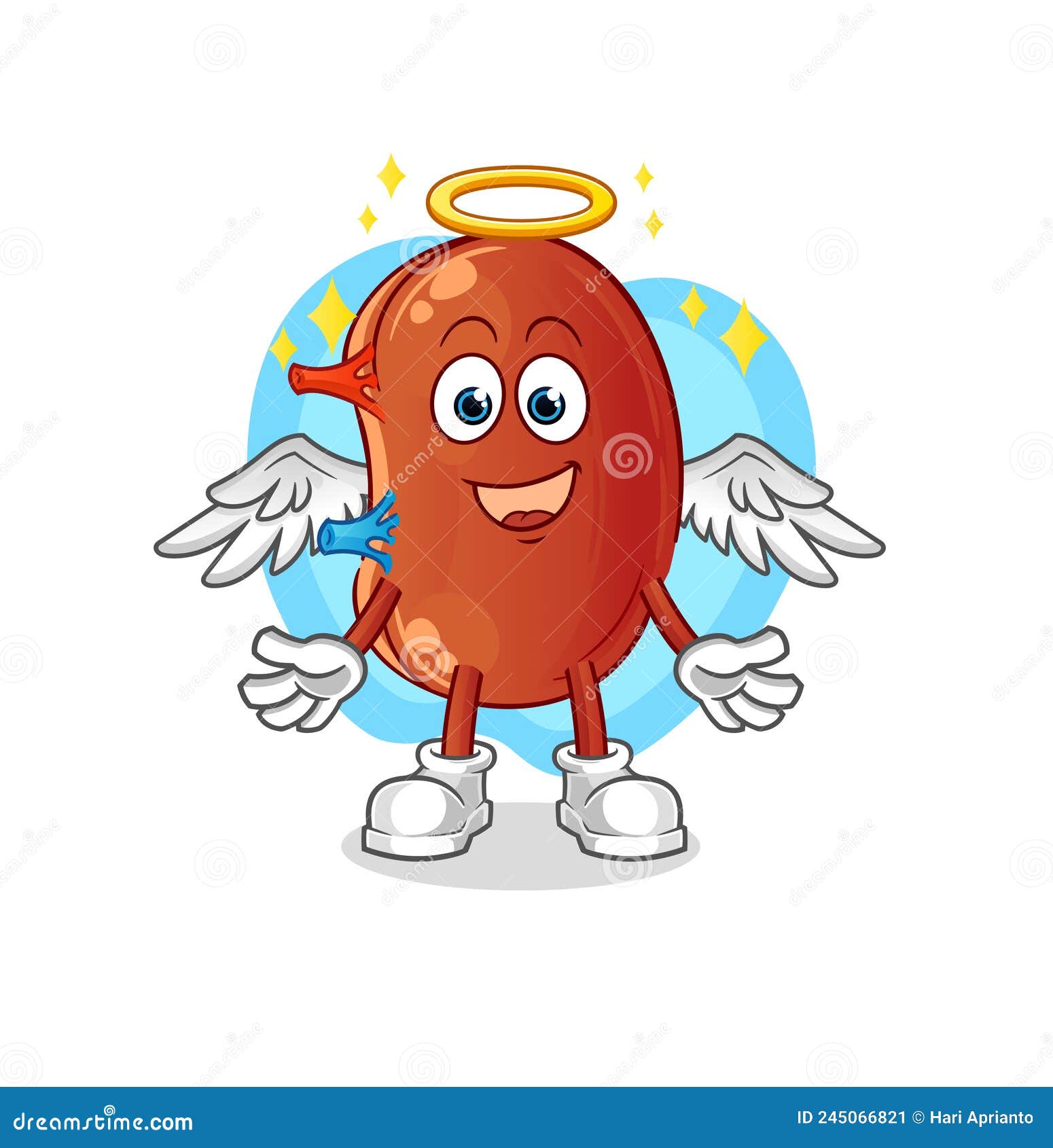 Kidney Angel with Wings Vector. Cartoon Character Stock Vector ...
