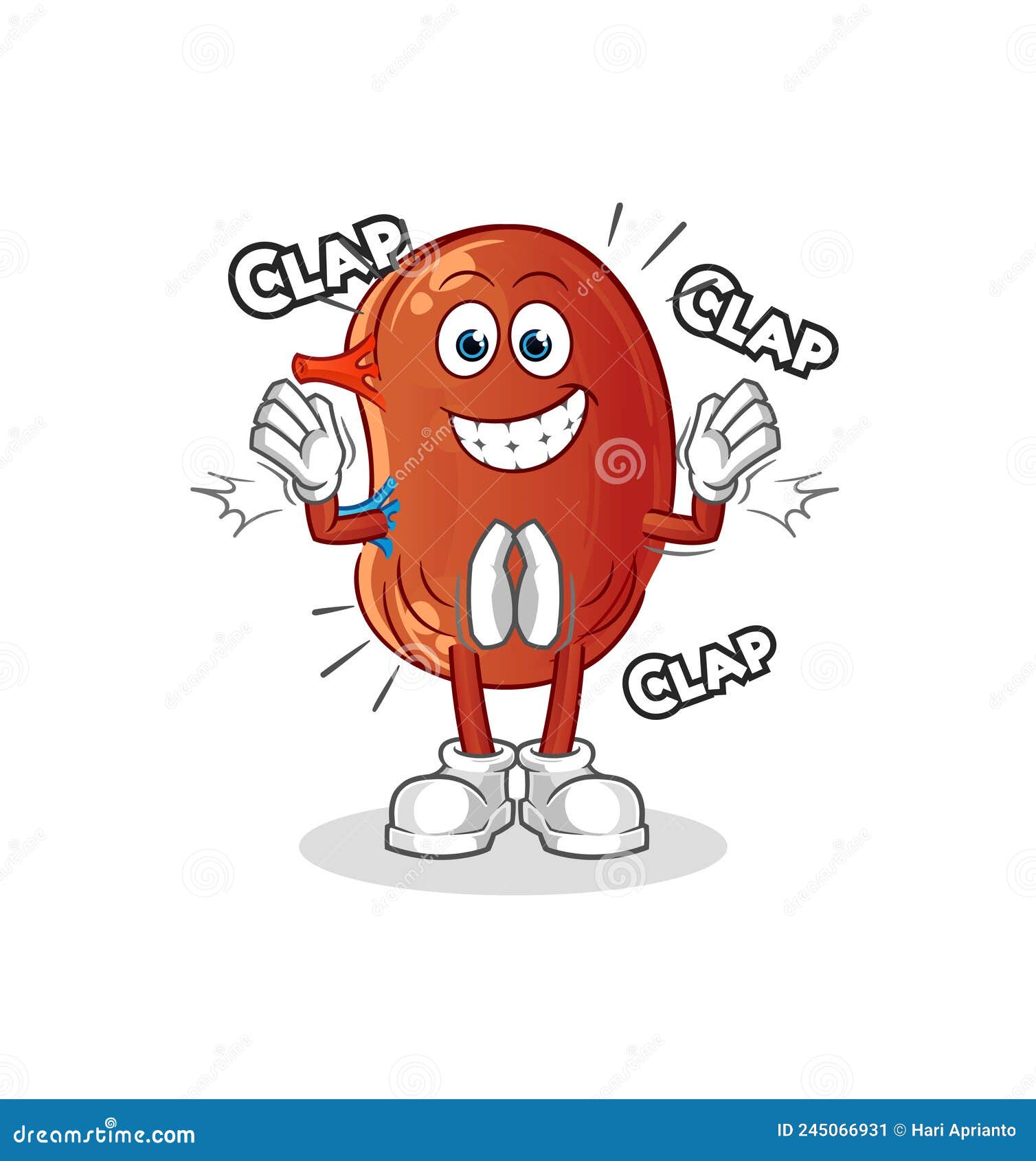 Kidney Applause Illustration. Character Vector Stock Vector ...