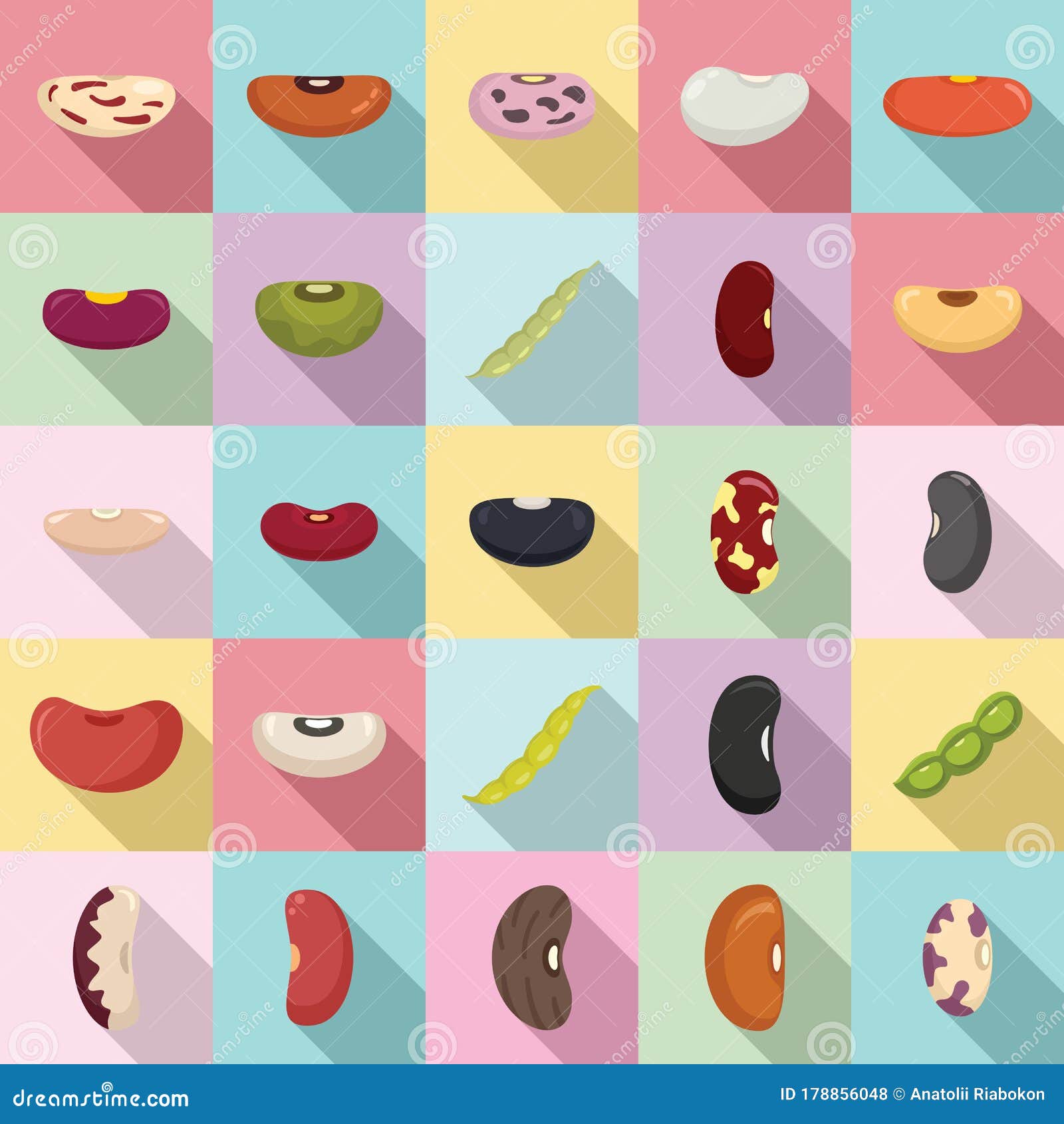 Fava Kidney Bean Icon, Outline Style Vector Illustration ...