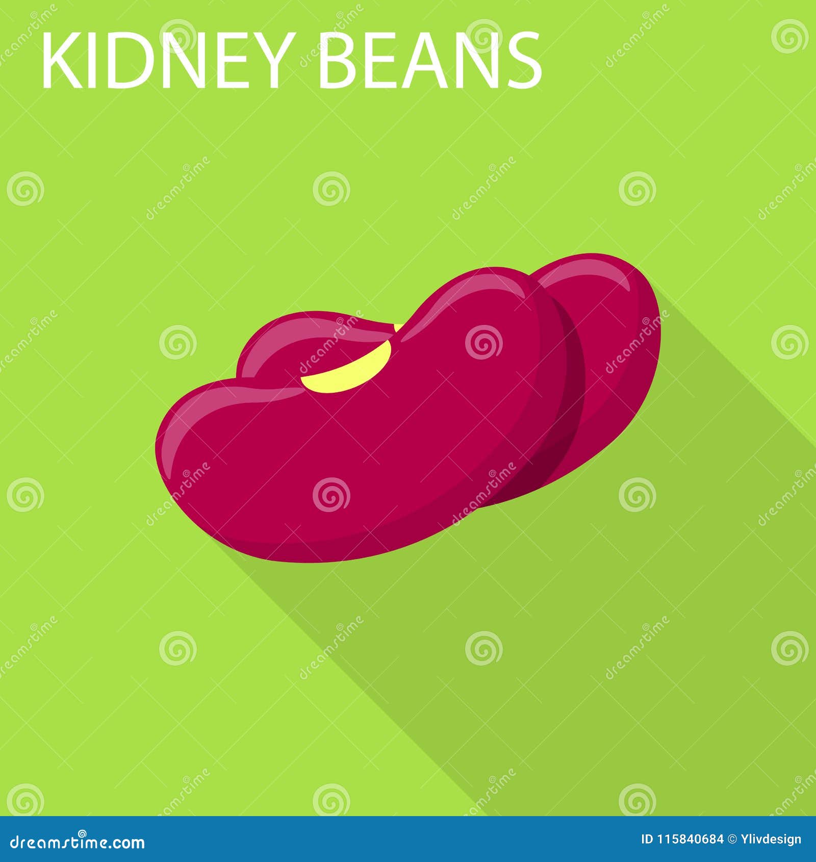 Kidney Beans Icon, Flat Style Stock Vector - Illustration of kidney ...