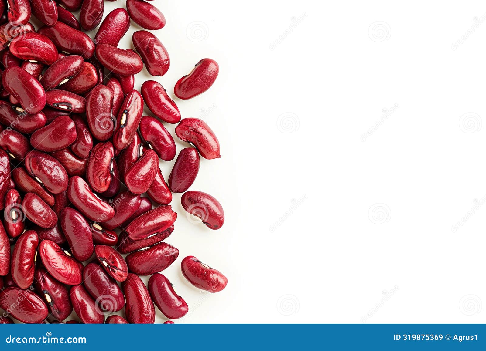 Kidney Beans on White Background, Top View Stock Illustration ...