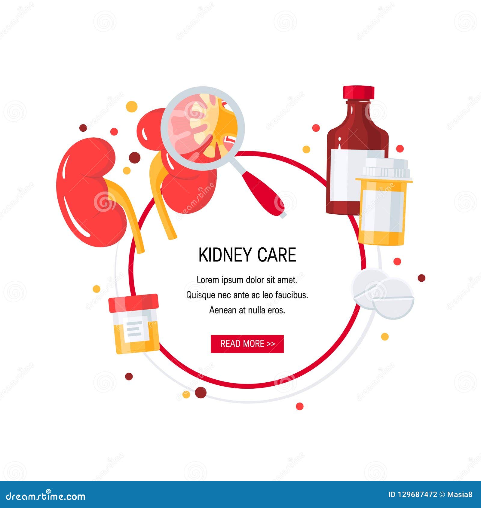 Kidney care vector set stock vector. Illustration of drugs - 129687472