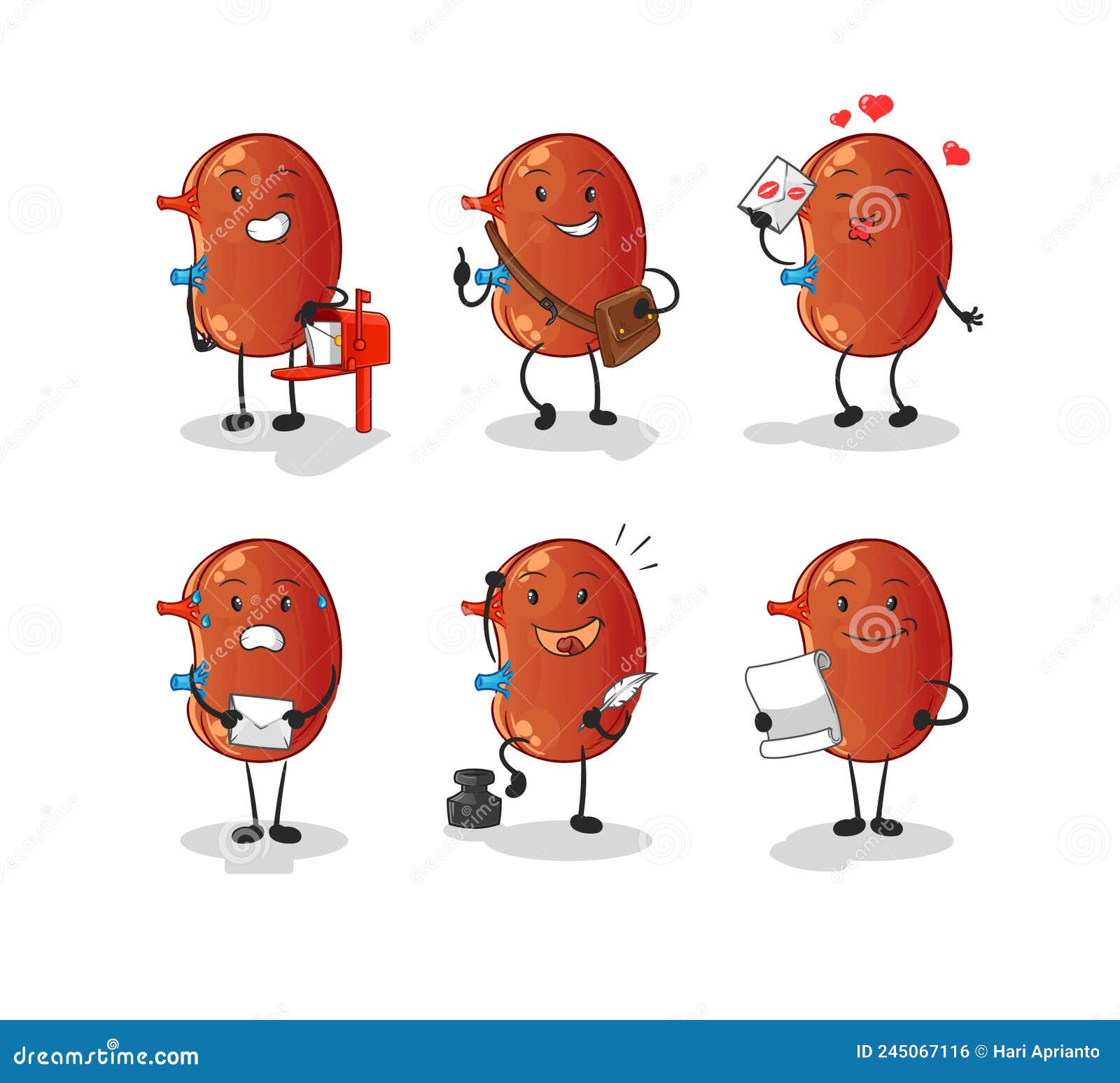 Kidney Cowboy Group Character. Cartoon Mascot Vector Stock Vector ...