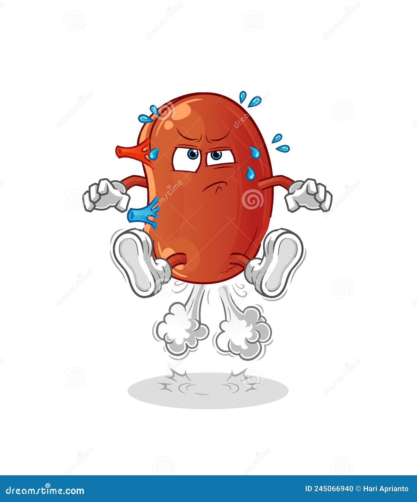Kidney Jumping Illustration. Character Vector Stock Vector ...