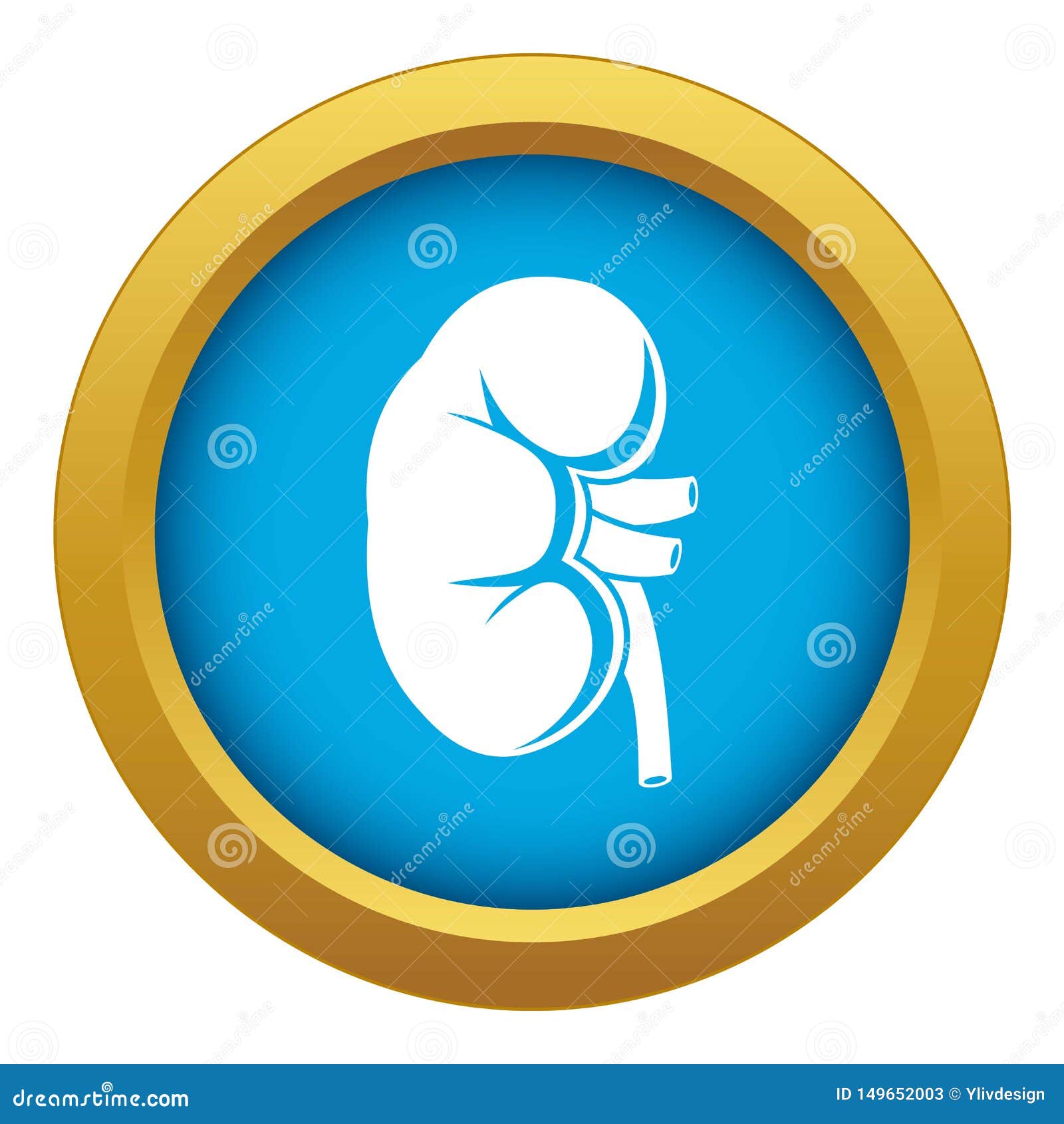 Kidney Icon Blue Vector Isolated Stock Vector - Illustration of biology ...