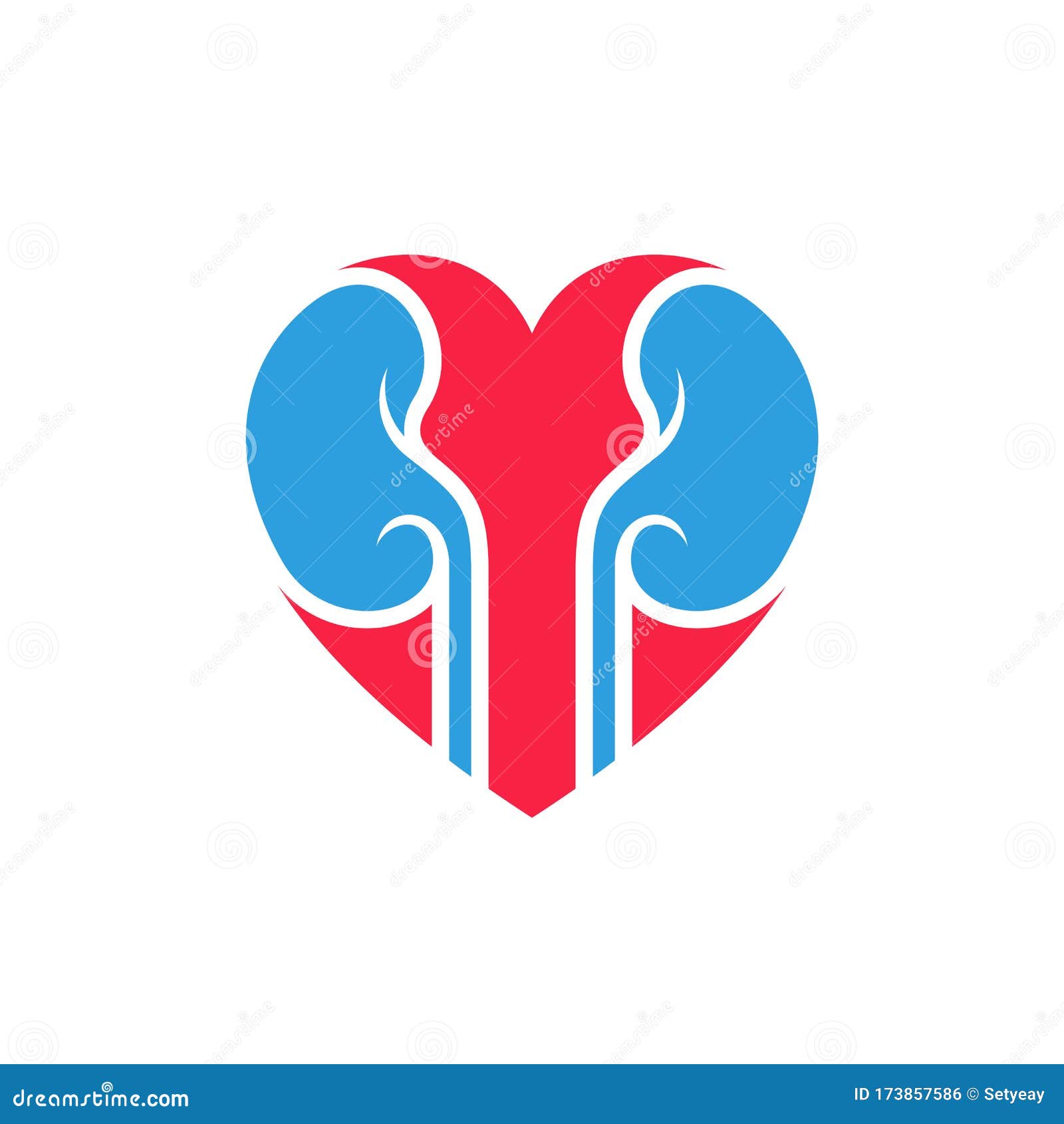 Kidney with Love Logo Design Inspiration Template Vector Stock Vector ...