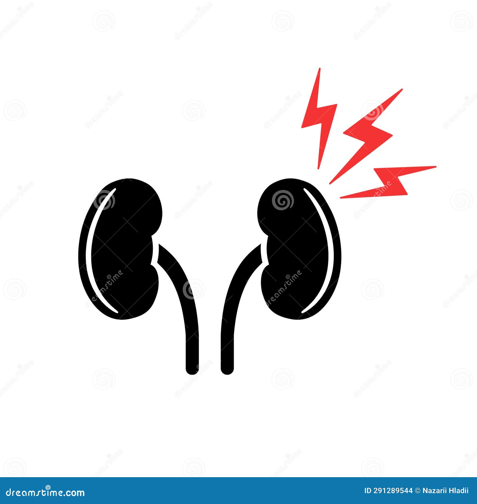 Kidney Pain Related Icon in Flat Style. Stock Vector - Illustration of ...