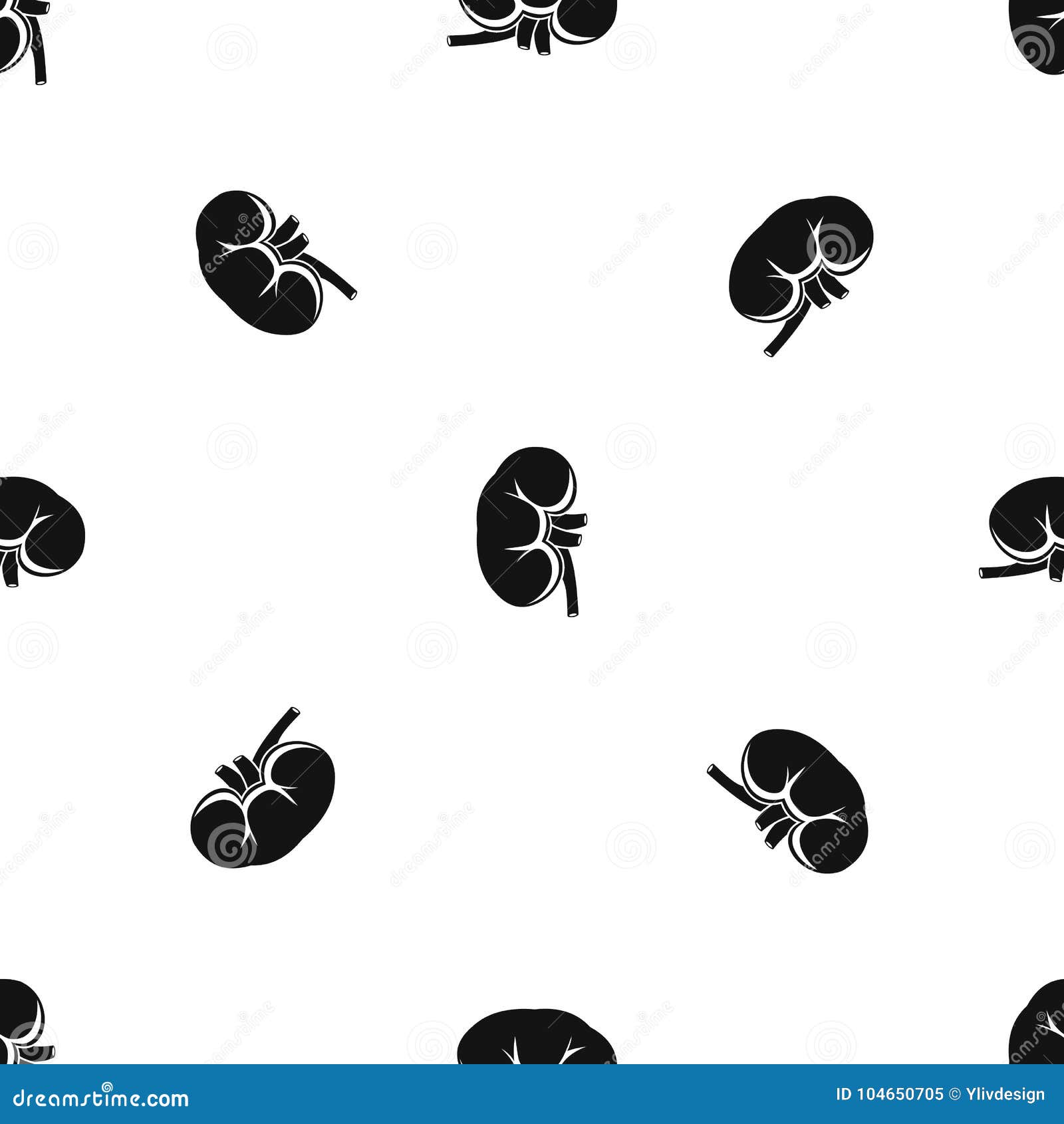 Kidney Pattern Seamless Black Stock Vector - Illustration of science ...