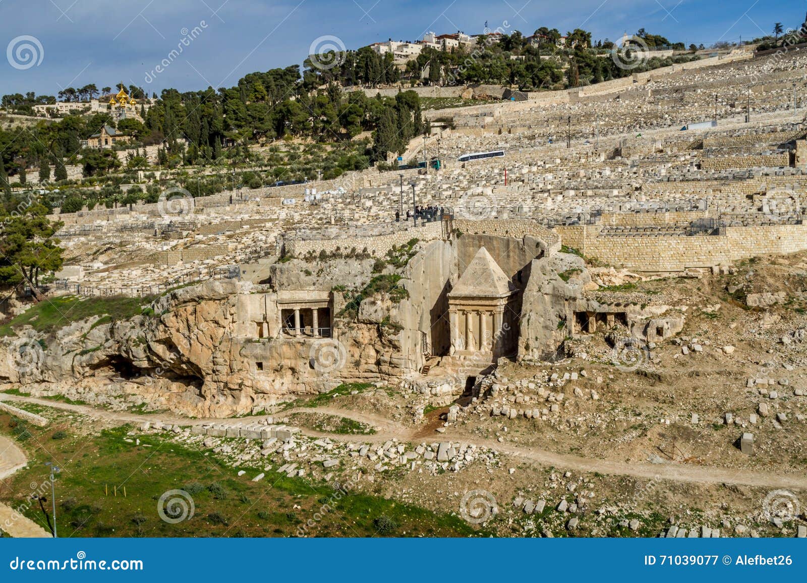 Kidron Valley, Jerusalén imagen de archivo. Imagen de edificio - 71039077