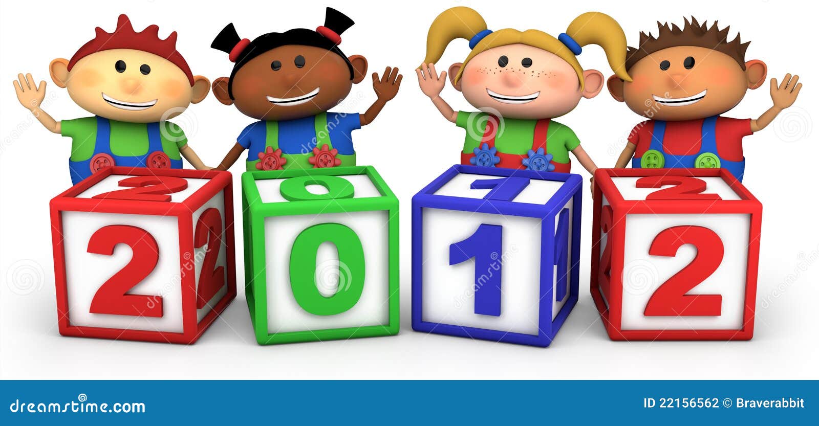 Kids with 2012 Number Blocks Stock Illustration - Illustration of girl ...