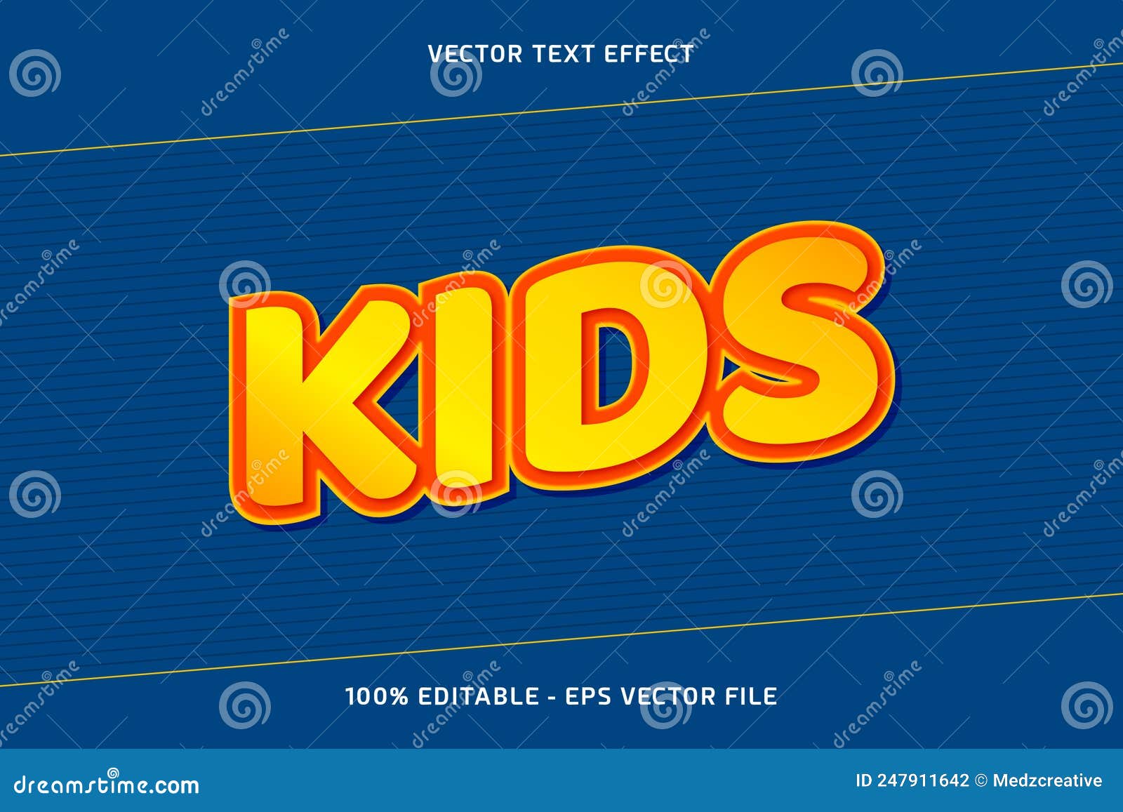 Kids Vector Text Effect stock vector. Illustration of letter - 247911642