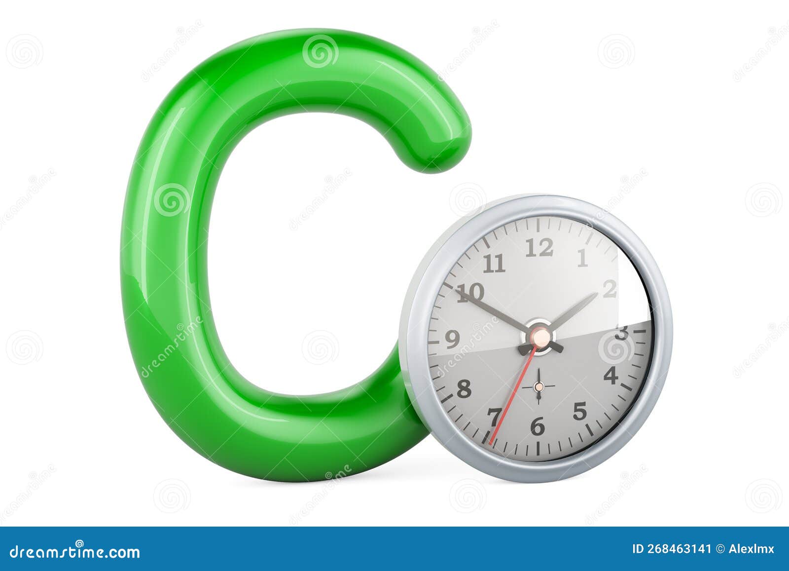 Kids ABC, Letter C with Clock. 3D Rendering Stock Illustration - Illustration of play, colored ...