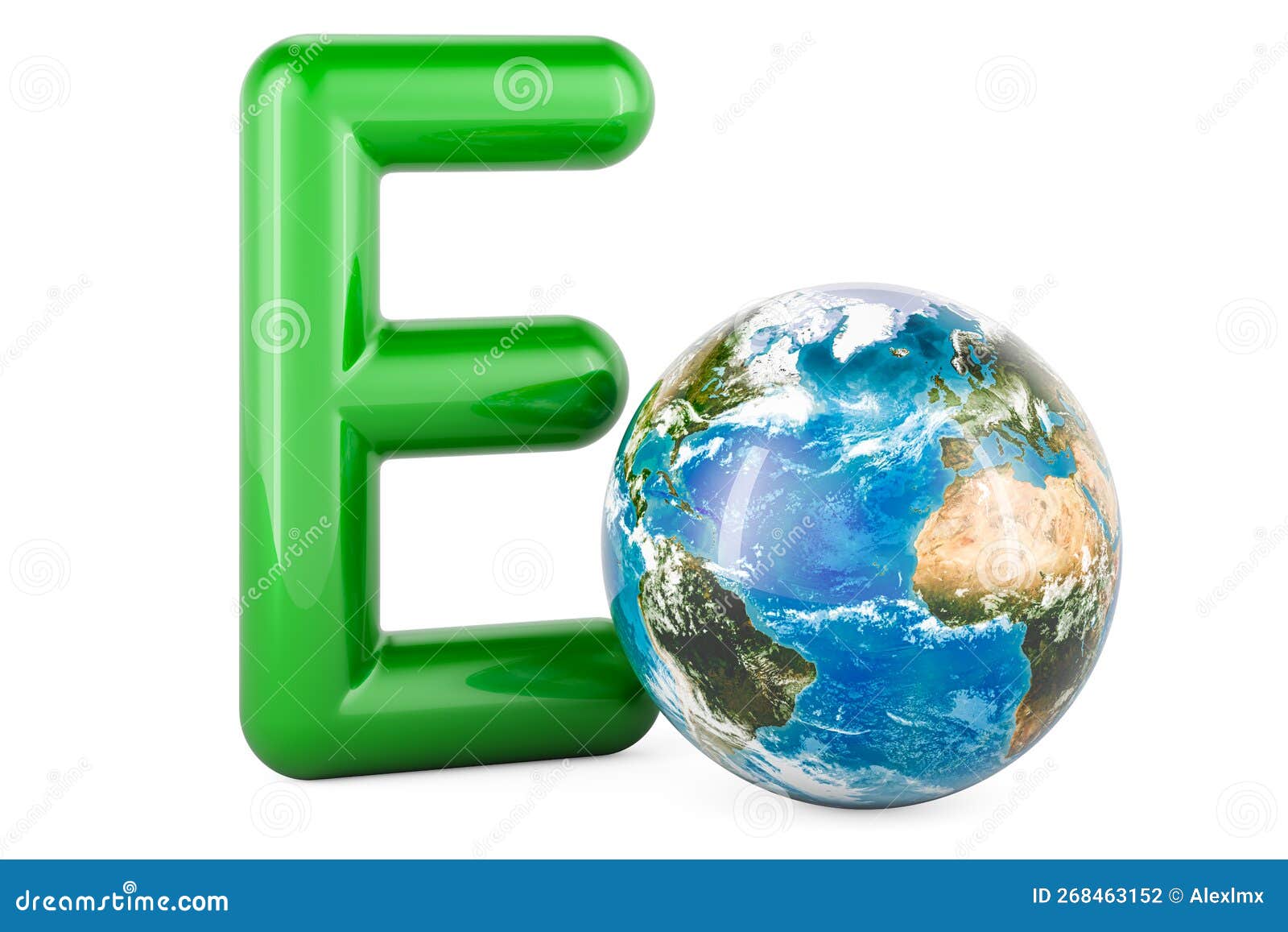 Kids ABC, Letter E with Earth Globe. 3D Rendering Stock Illustration ...