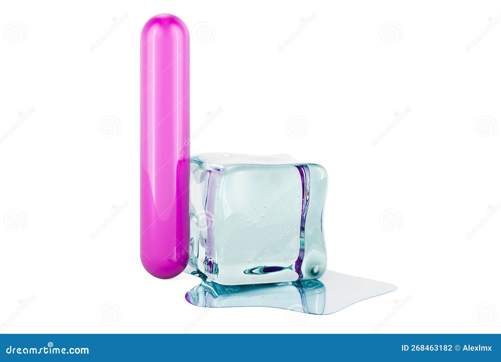 Kids ABC, Letter I with Ice Cube. 3D Rendering Stock Illustration ...