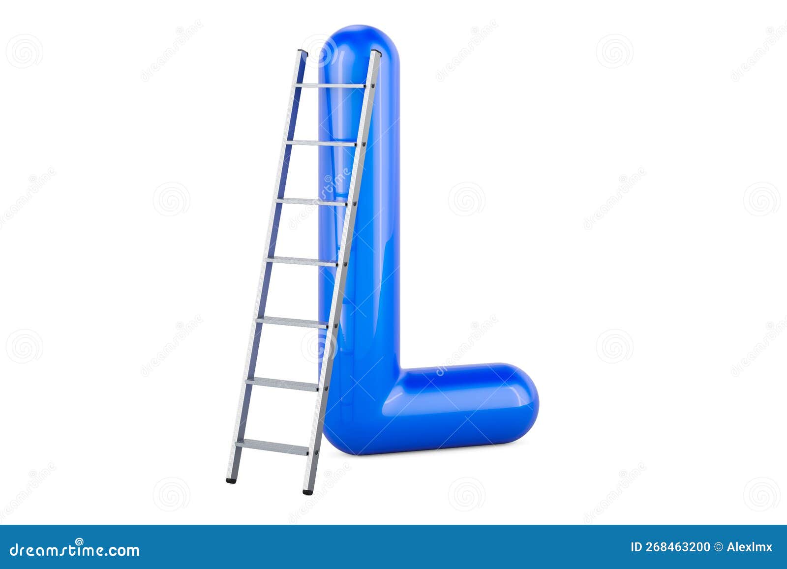 Kids ABC, Letter L with Ledder. 3D Rendering Stock Illustration ...