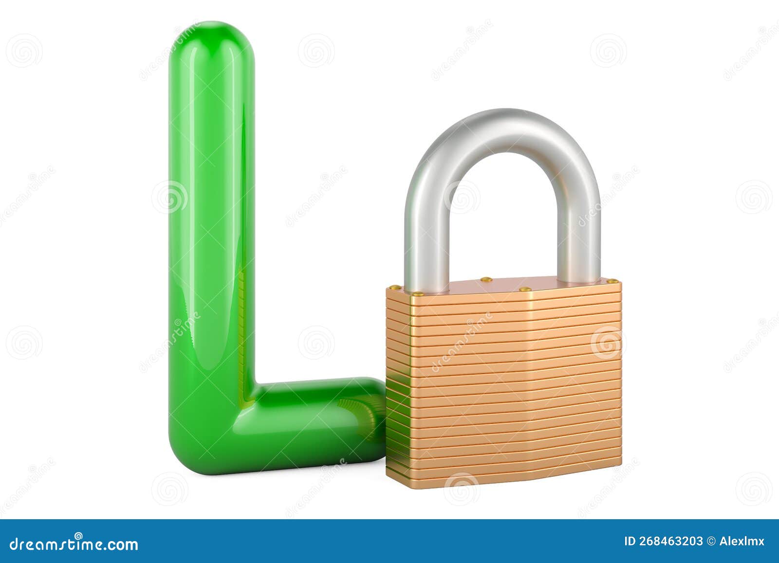Kids ABC, Letter L with Lock. 3D Rendering Stock Illustration ...