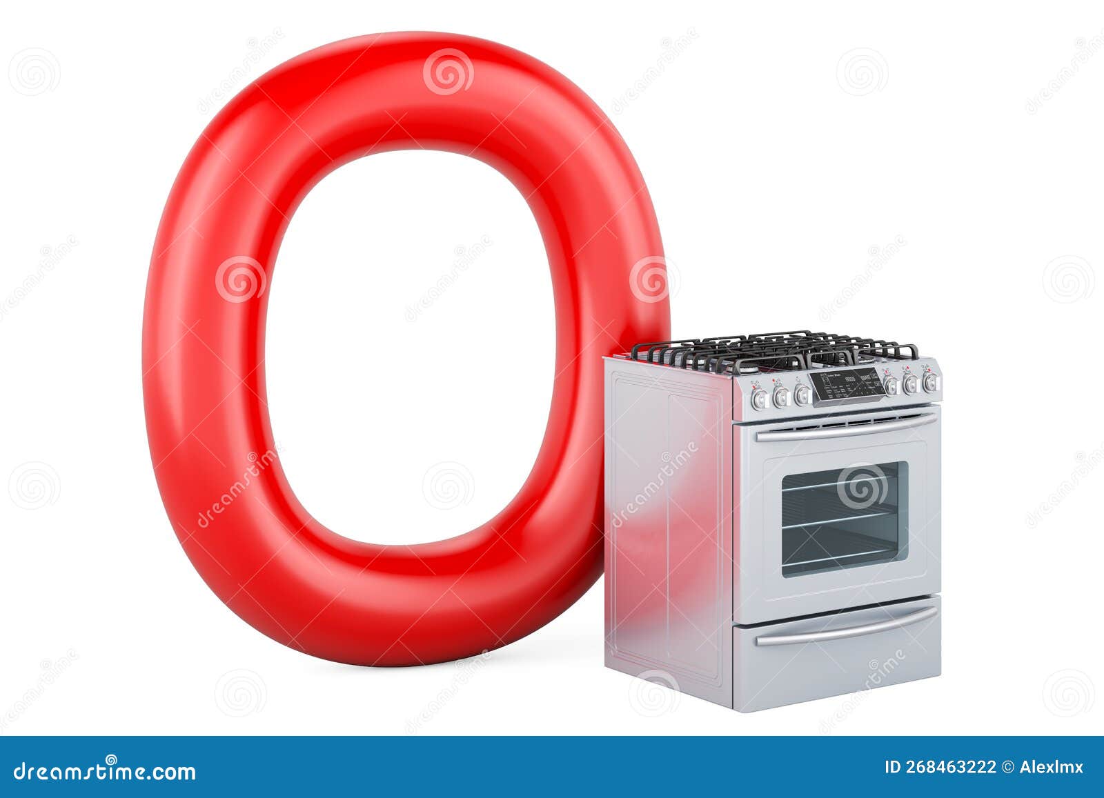 Kids ABC, Letter O with Oven. 3D Rendering Stock Illustration ...