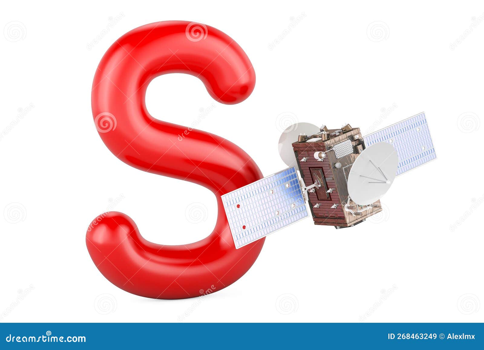 Kids ABC, Letter S with Satellite. 3D Rendering Stock Illustration ...