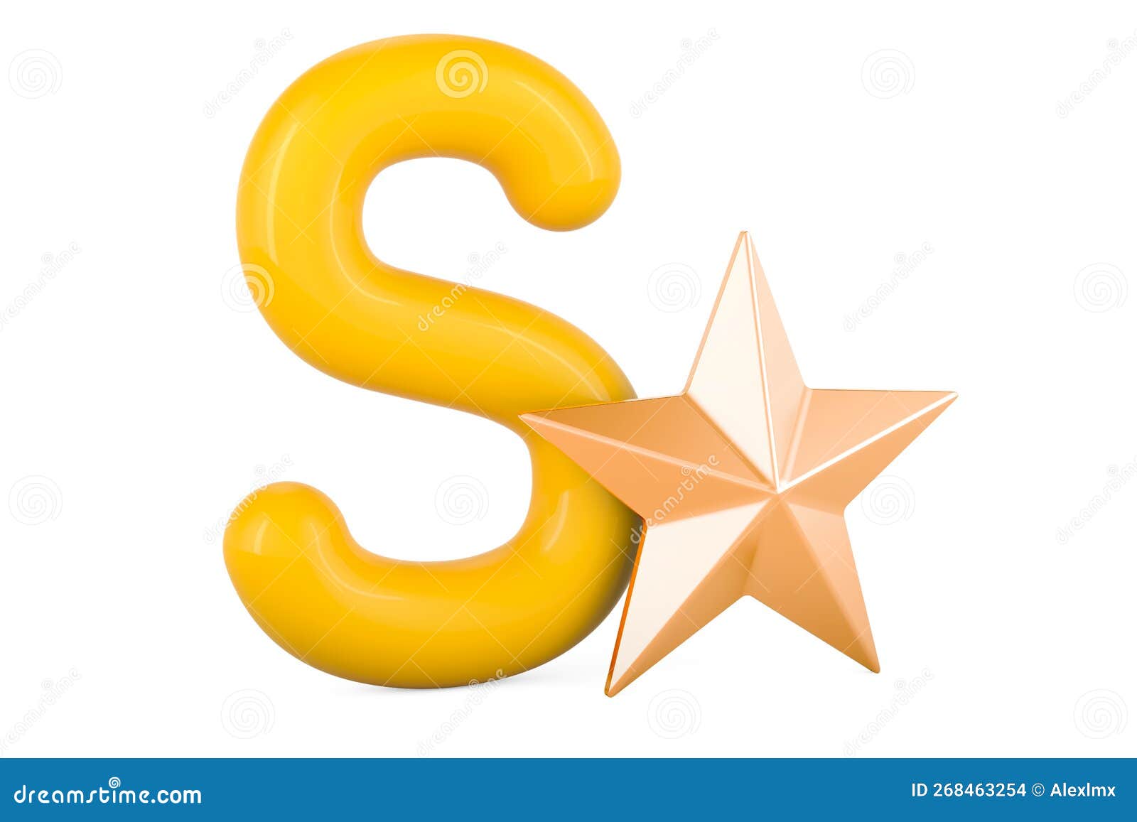 Kids ABC, Letter S with Star. 3D Rendering Stock Illustration ...