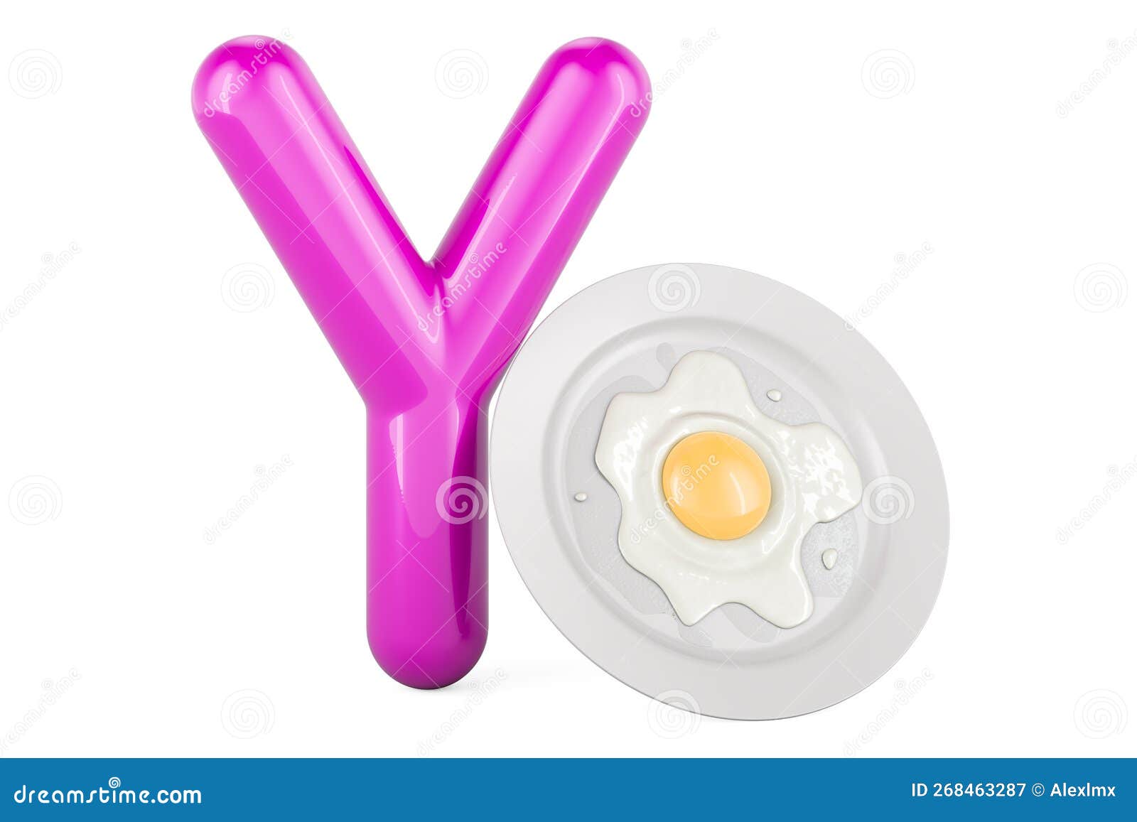 Kids ABC, Letter Y with Yolk. 3D Rendering Stock Illustration ...
