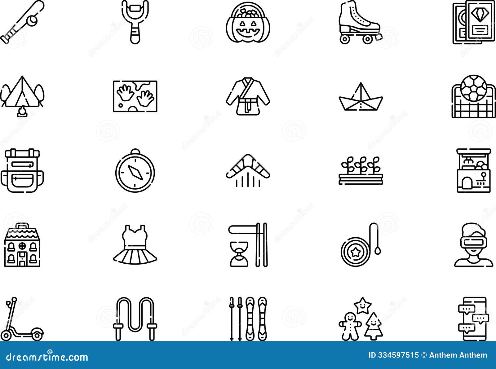 Kids Activities Icons Collection is a Vector Illustration with Editable ...