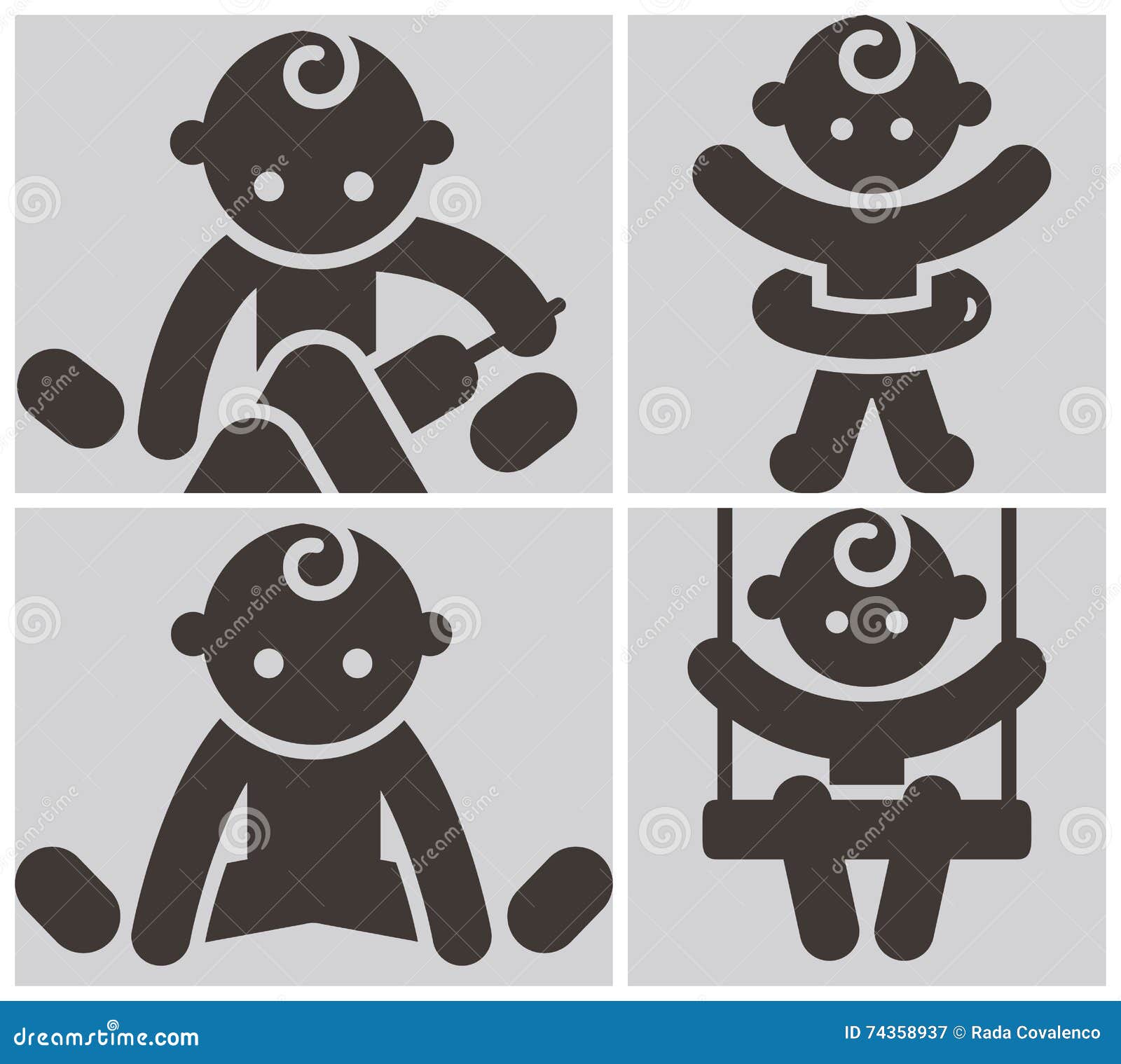 Kids activities icons stock vector. Illustration of lifestyle - 74358937