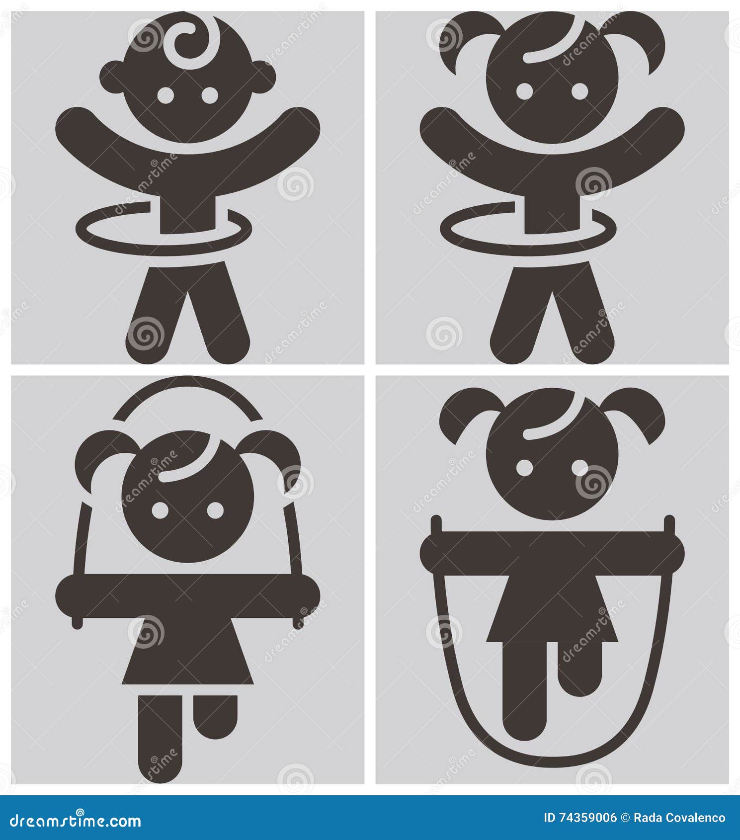 Kids activities icons stock vector. Illustration of people - 74359006