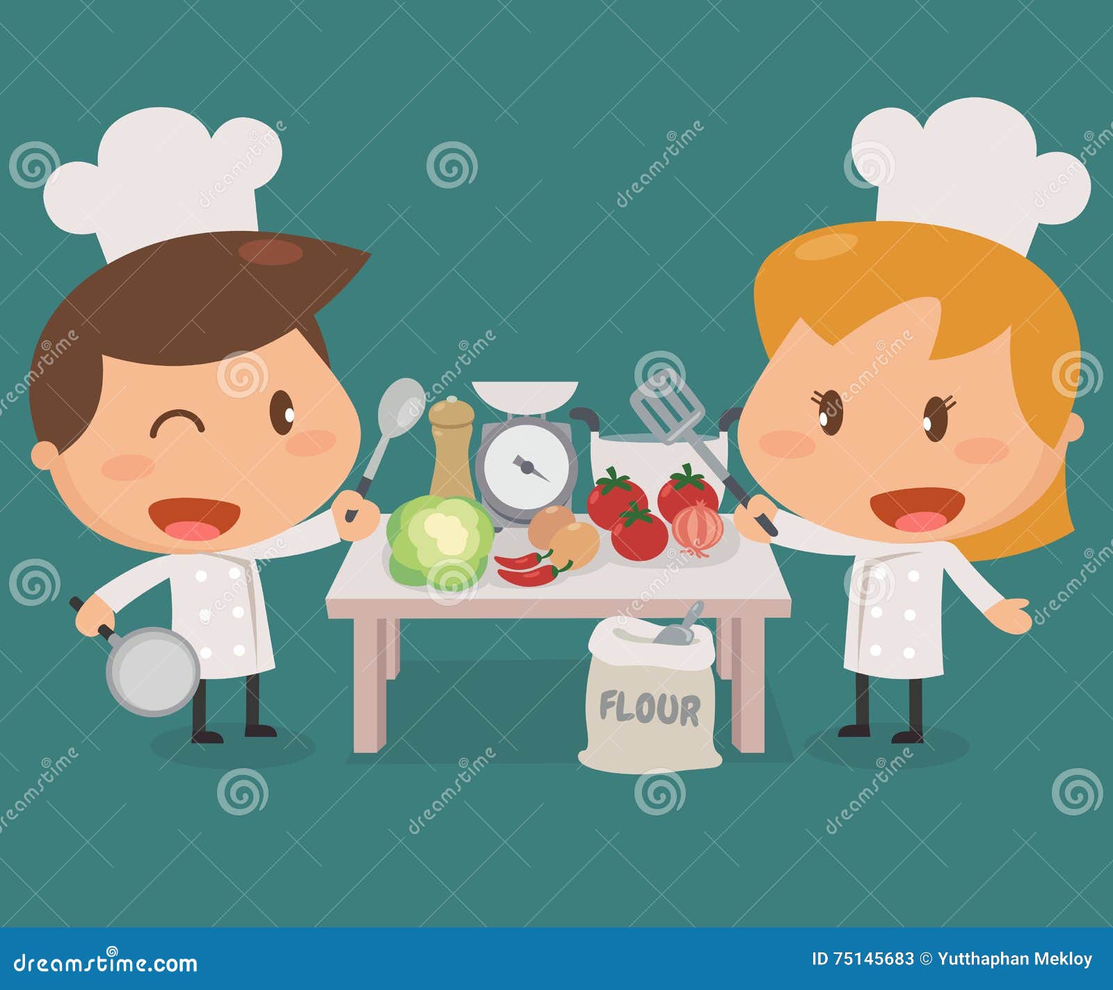 Kids Activity. Kids Cooking Stock Vector - Illustration of cooking ...