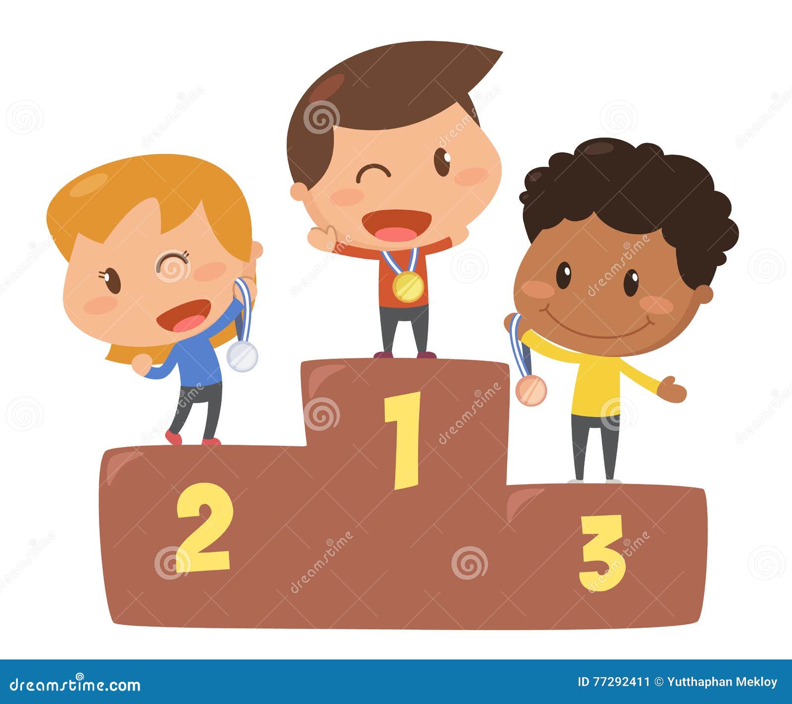 Kids activity. Winner stock illustration. Illustration of flat - 77292411