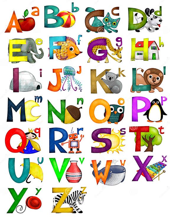 Kids Alphabet stock illustration. Illustration of learning - 25299260