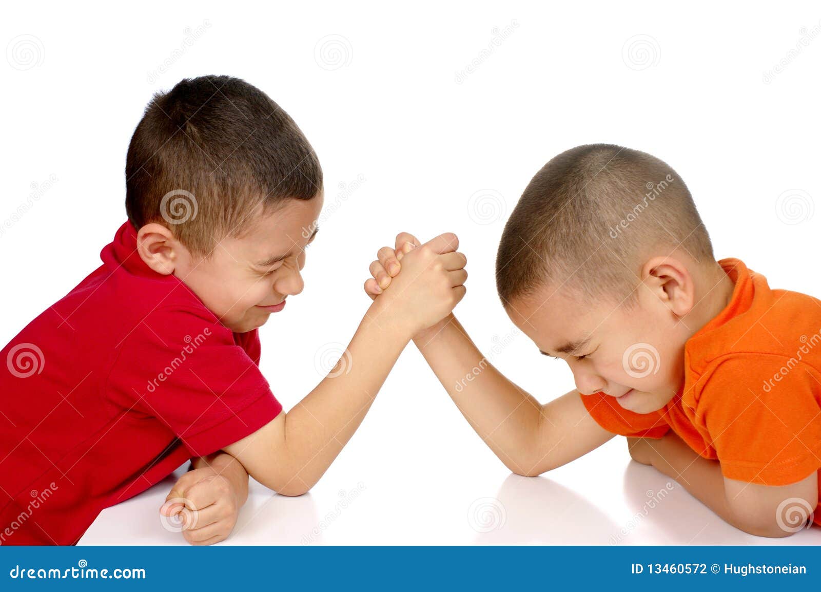Kids arm wrestling stock photo. Image of isolated, horizontal - 13460572