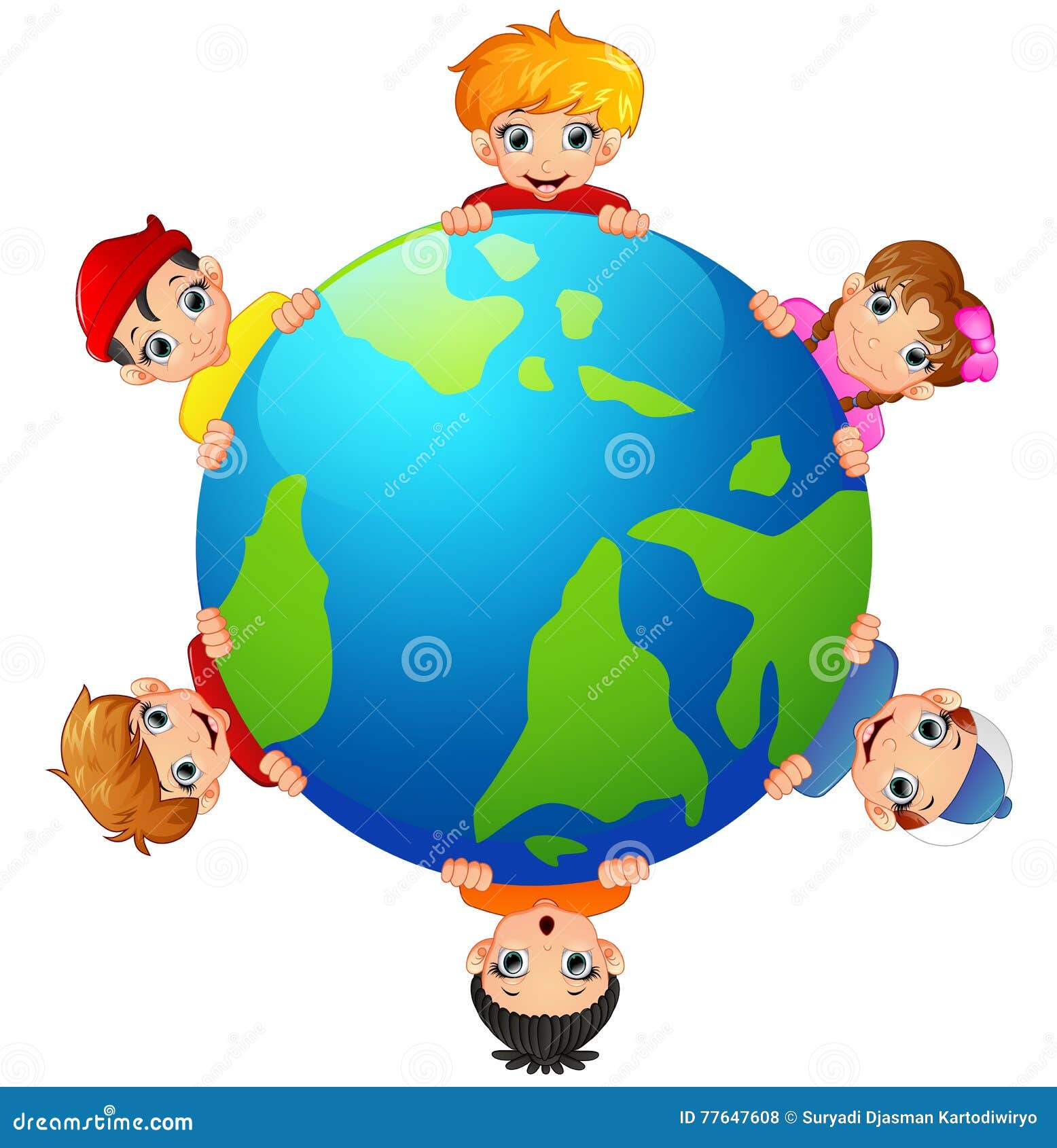 Kids Around the World on White Stock Vector - Illustration of earth ...