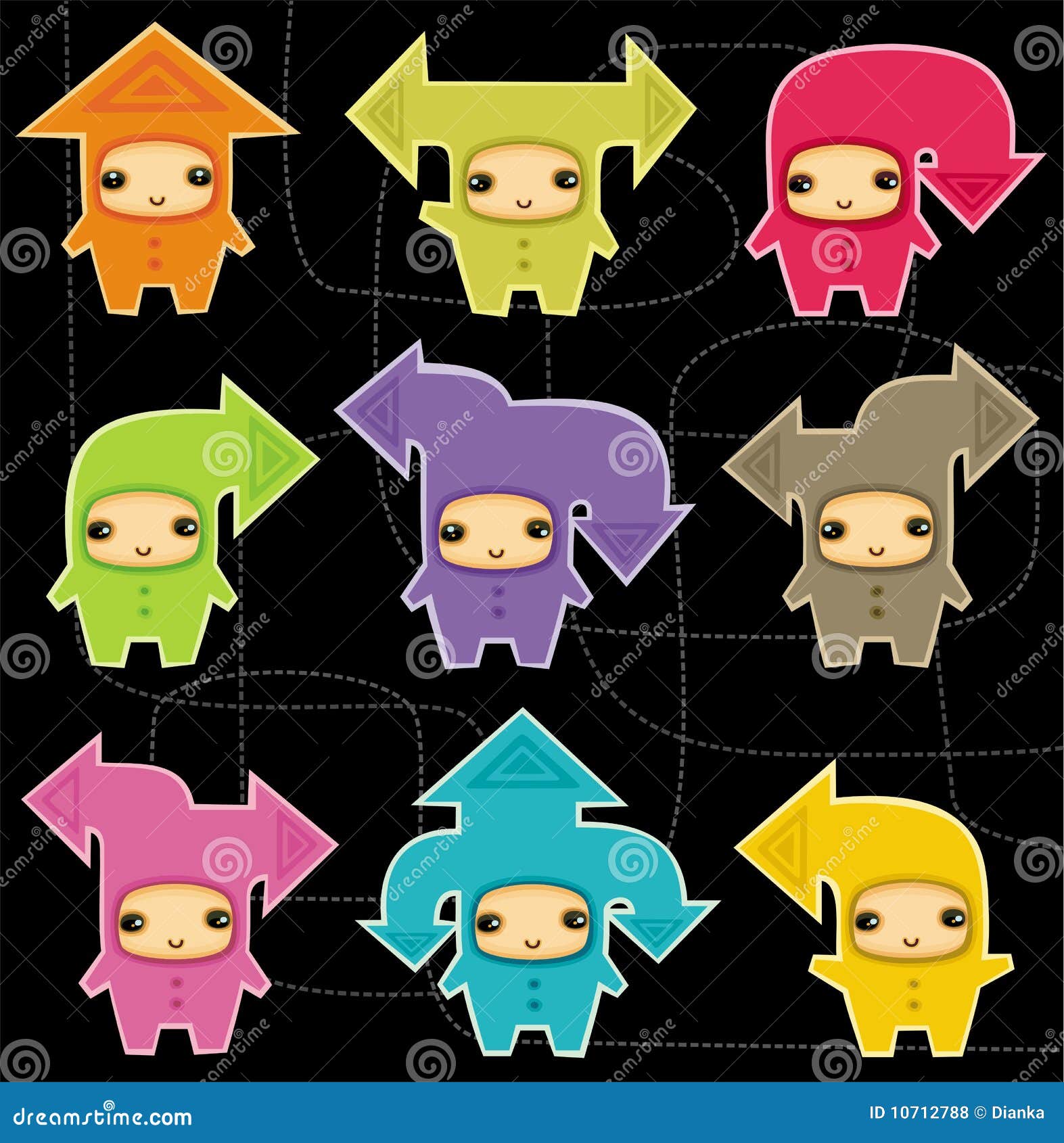 Kids arrows set stock vector. Illustration of design - 10712788