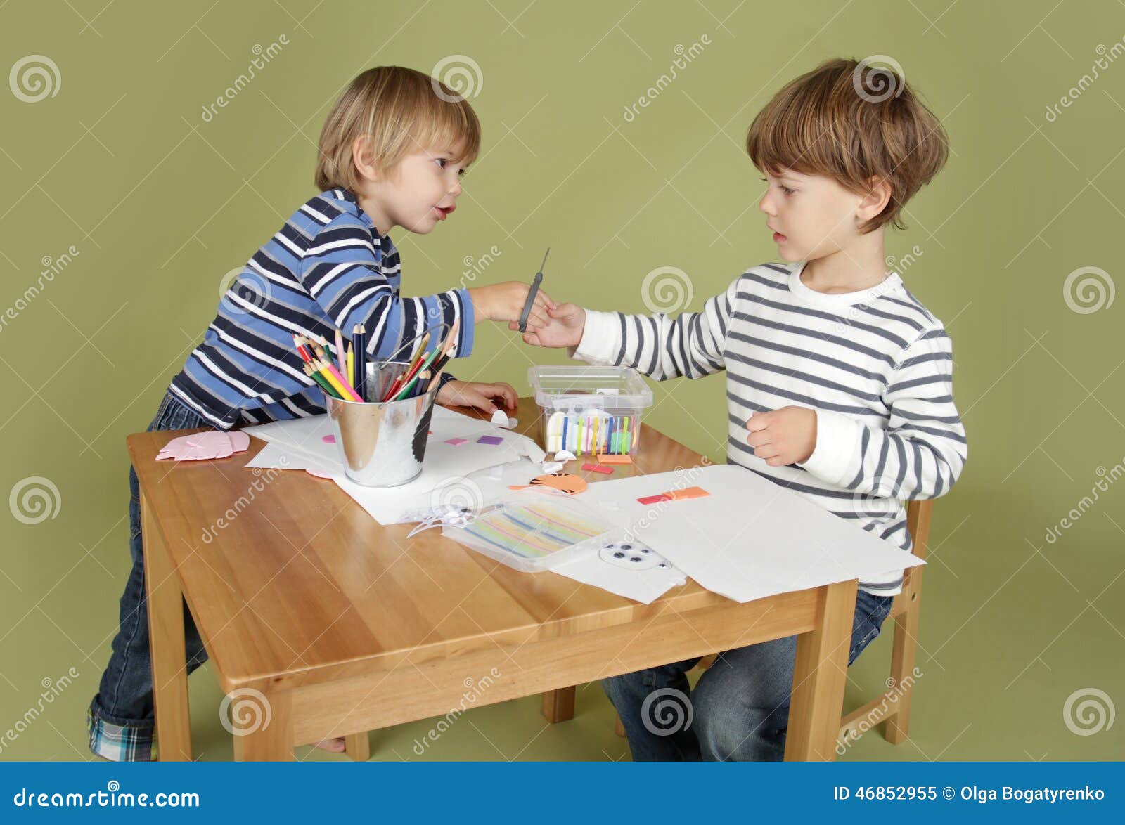 Kids Arts and Crafts Activity, Sharing Stock Image - Image of learning ...