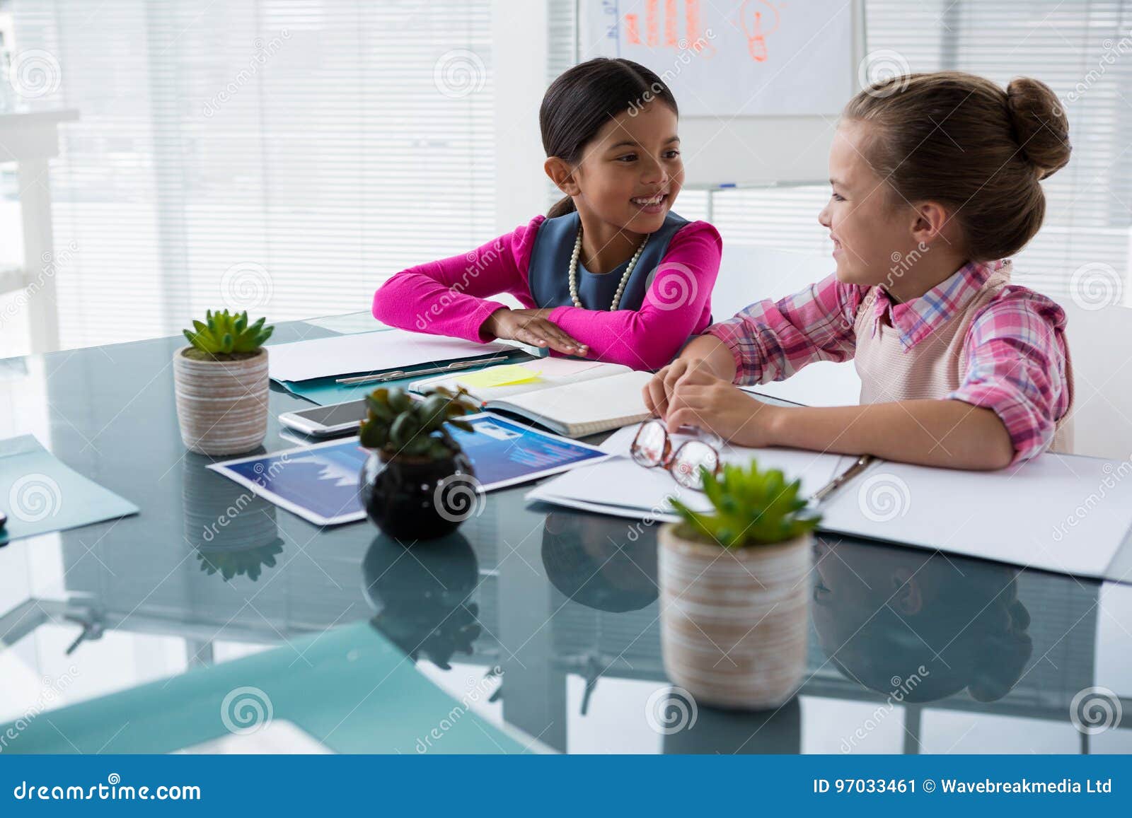 Kids As Business Executive Reading Book Stock Image - Image of head ...