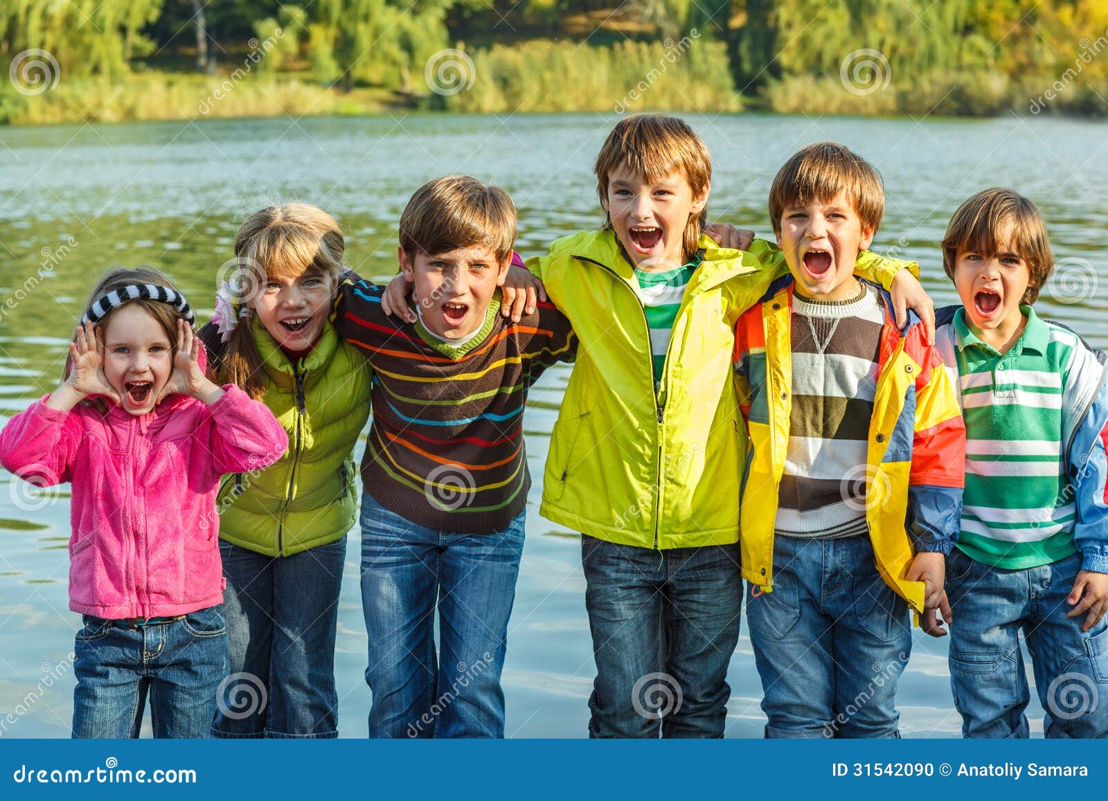 Kids in autumn clothing stock photo. Image of little - 31542090