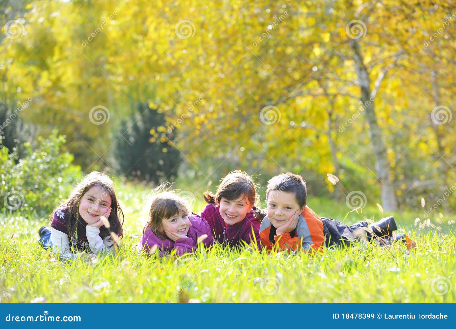 Kids in autumn park stock image. Image of outside, outdoor - 18478399